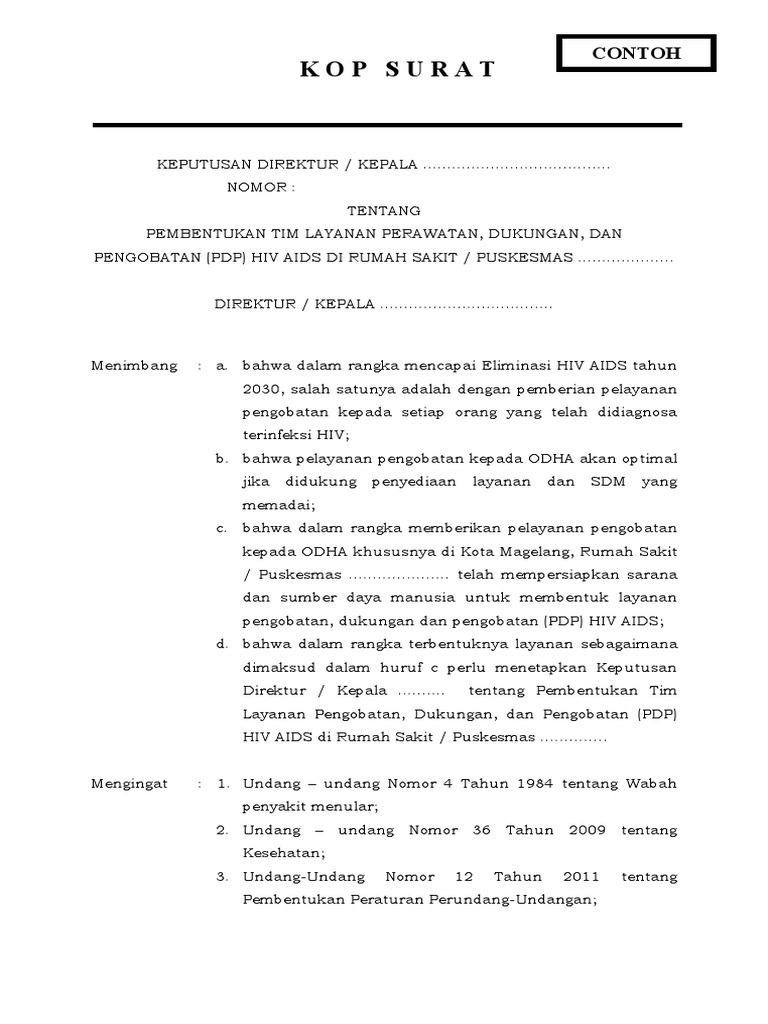 Contoh SK TIM PDP | PDF