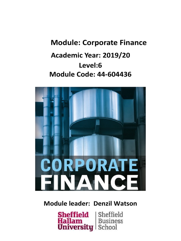 Module Guide - L6 Corporate Finance 2019-20 | PDF | Lecture | Learning