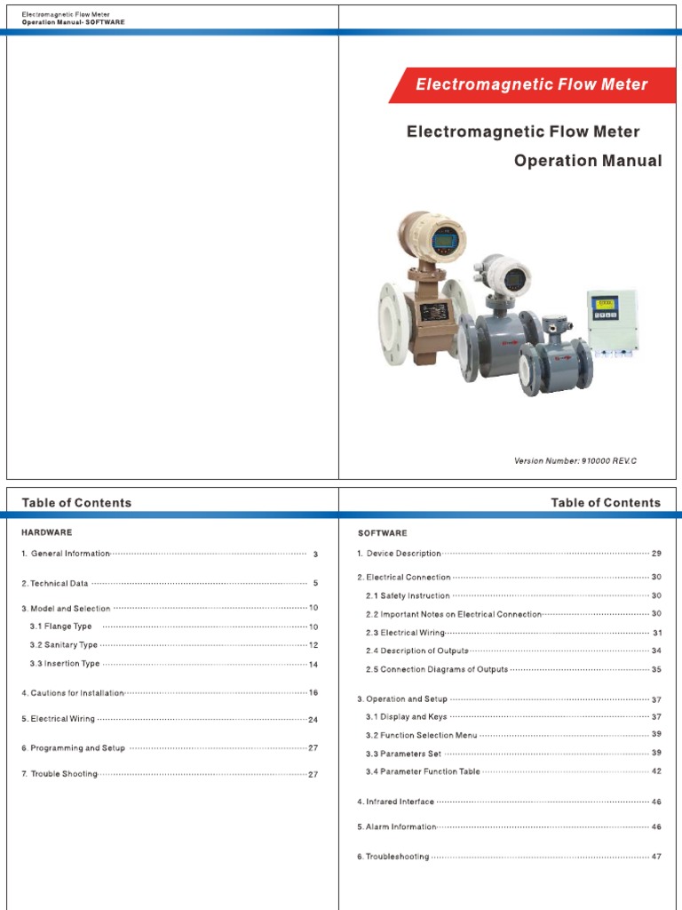 Sureflow Manual Electromagnetic Flowmeter SURE910000 V1718 | PDF