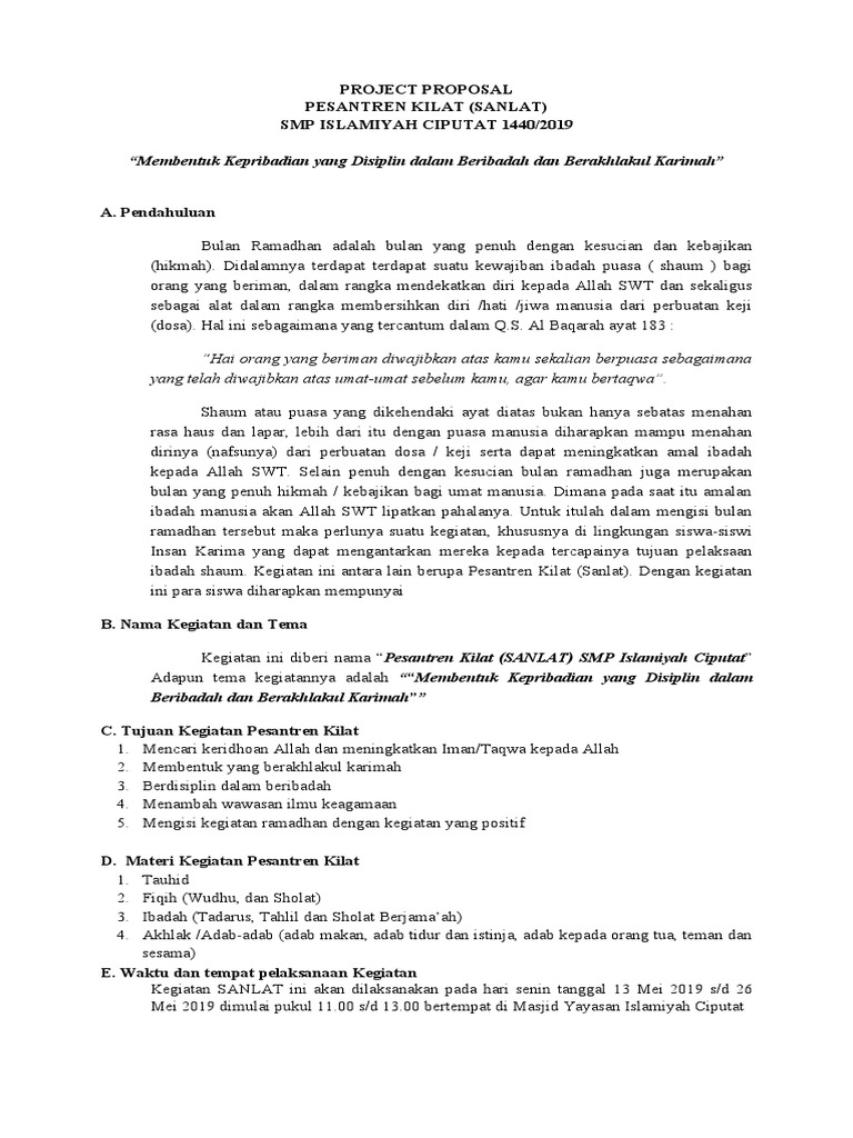 Proposal Sanlat 2019 | PDF