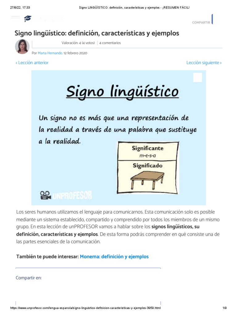 Signo LINGÜÍSTICO - Definición, Características y Ejemplos - ¡RESUMEN ...