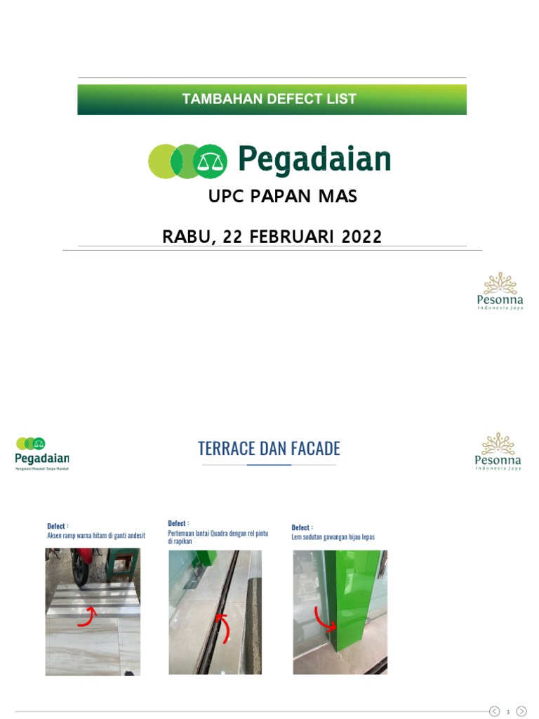 Defect List Papanmas | PDF