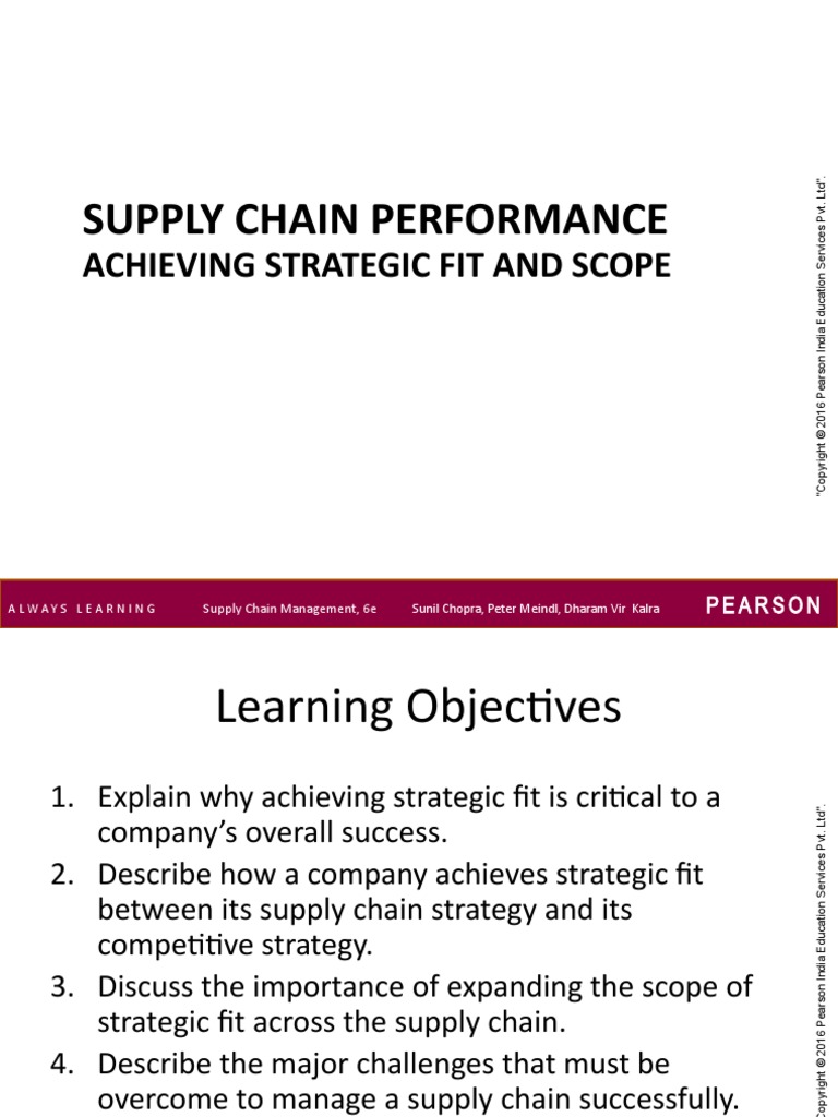 Supply Chain Performance: Achieving Strategic Fit and Scope | PDF ...