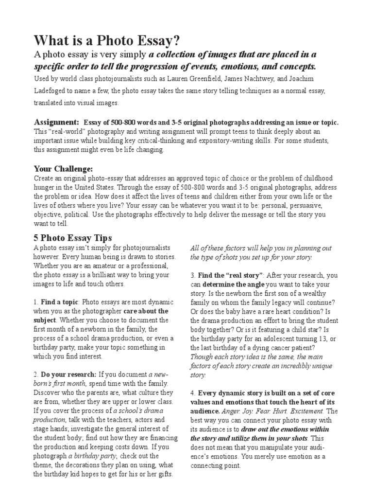 What Is A Photo Essay?: Specific Order To Tell The Progression of Events, Emotions, and Concepts ...
