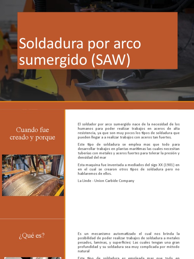 Soldadura Por Arco Sumergido (SAW) | PDF | Soldadura | Construcción