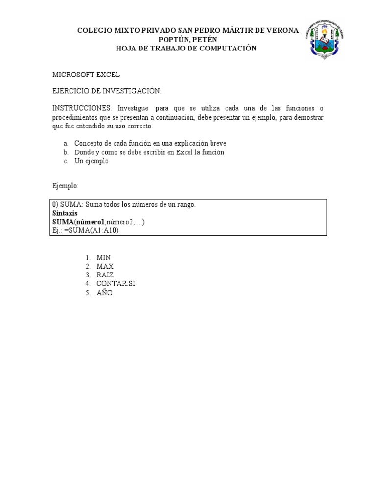 Guia No. 2 EXCEL | PDF