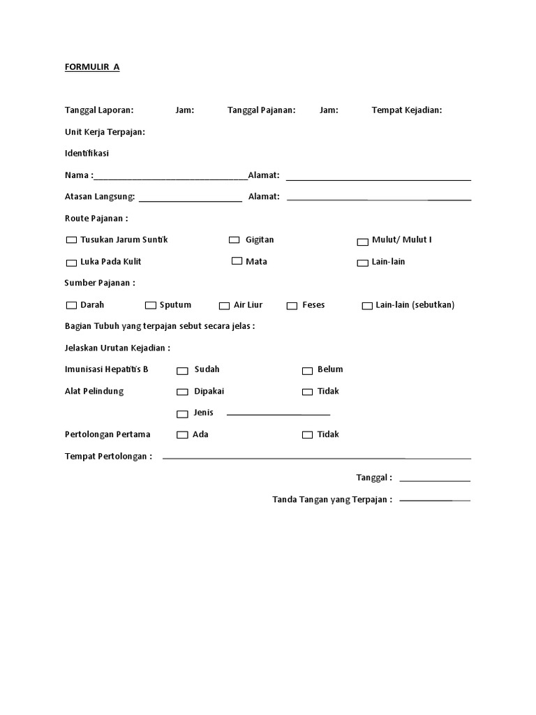 Formulir Pajanan | PDF