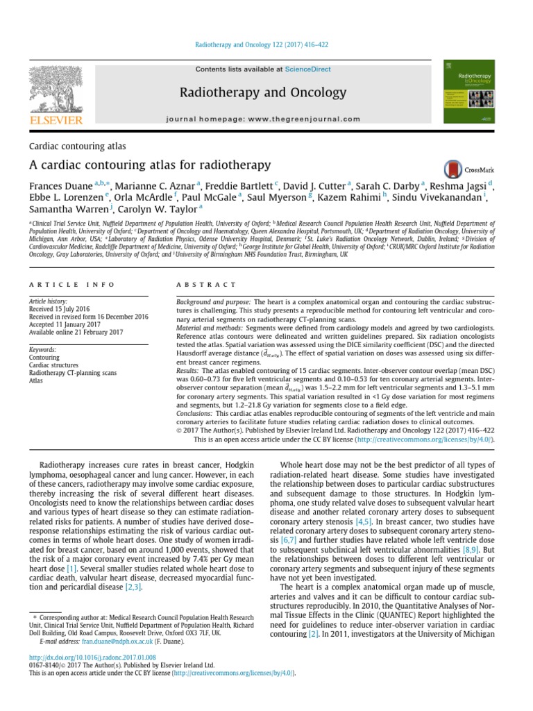 A Cardiac Contouring Atlas For Radiotherapy | PDF | Coronary ...