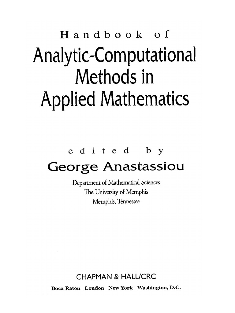 Handbook of Analytic-Computational Methods in Applied Mathematics | PDF | Mathematical ...