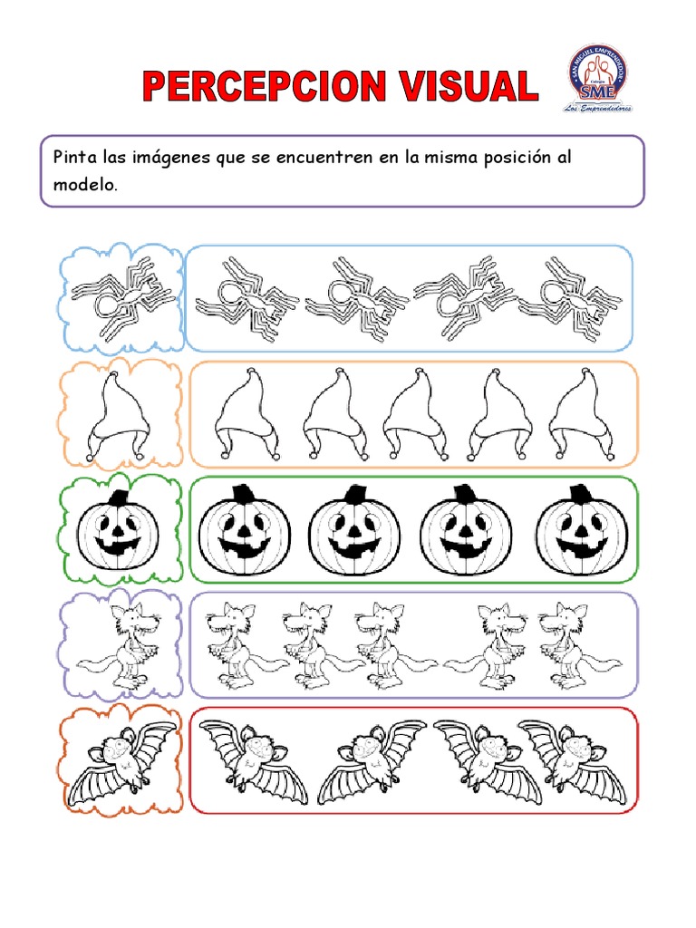Fichas de Percepción Visual para Niños | PDF | Métodos y materiales de ...