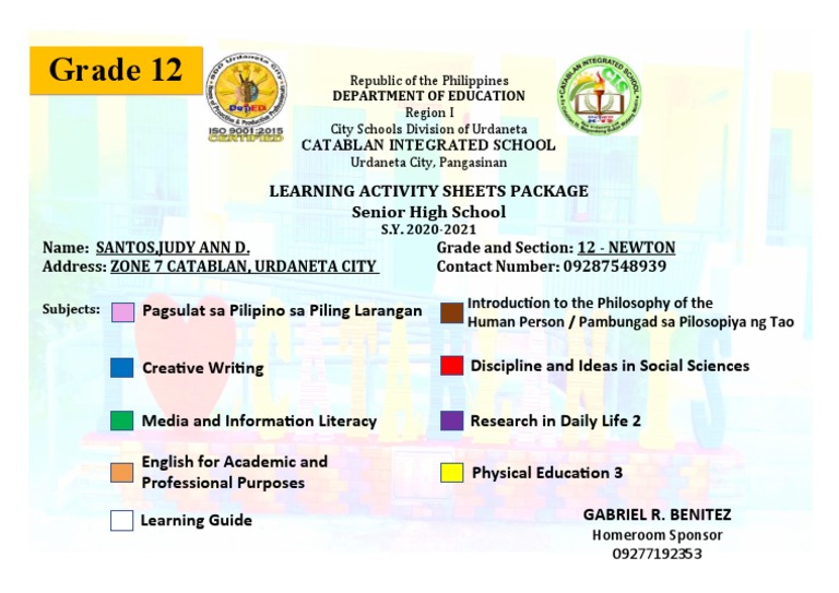 Cover-Envelope GRADE 12 GAS | PDF