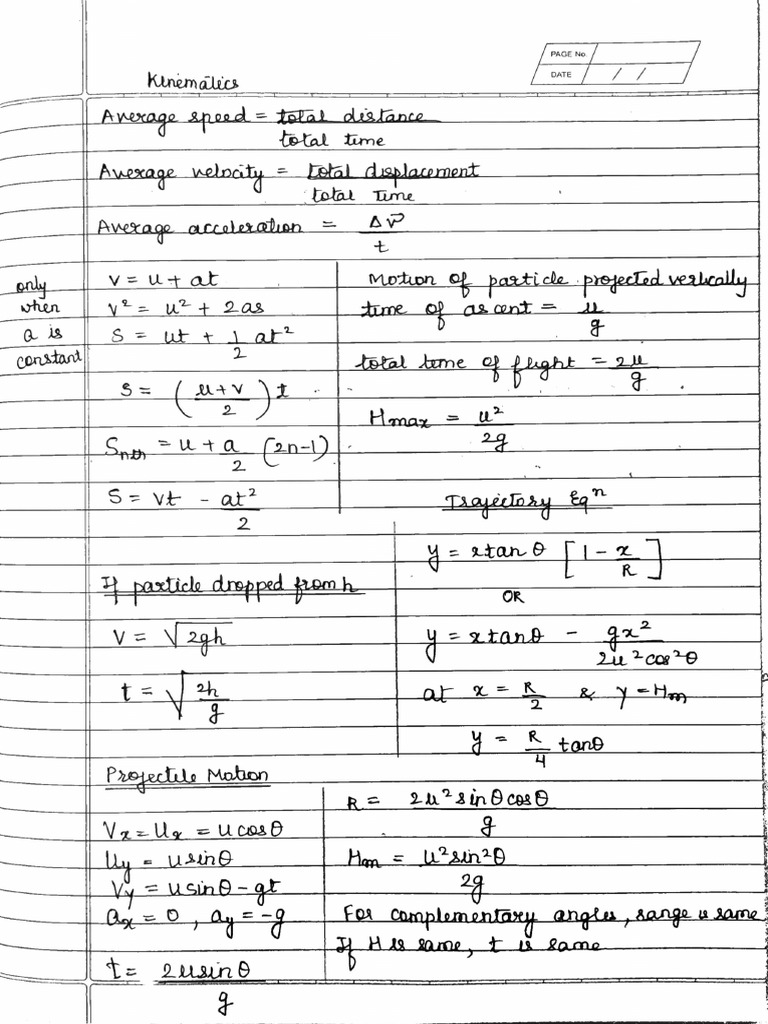 Physics Shortnotes Class 11 Vectors-Wpe Jee | PDF