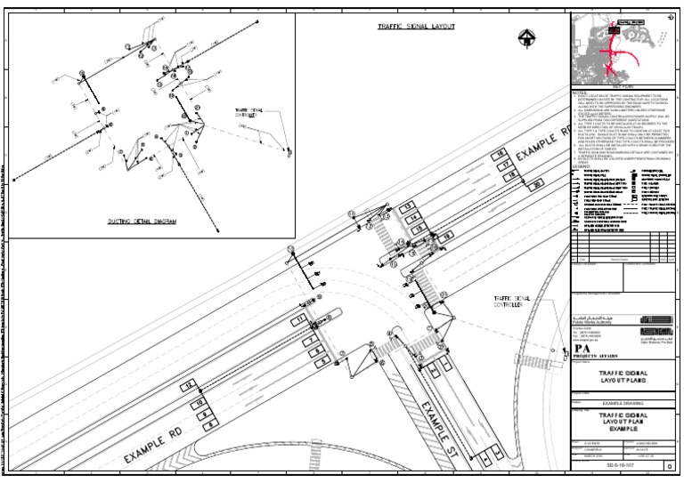 SD 6-16-107 Rev 0 Traffic Signal Layout Plan Example | PDF | Traffic ...