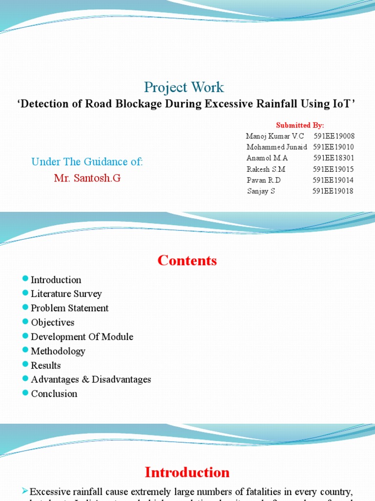 Detection of Road Blockage During Excessive Rainfall Using IoT | PDF ...