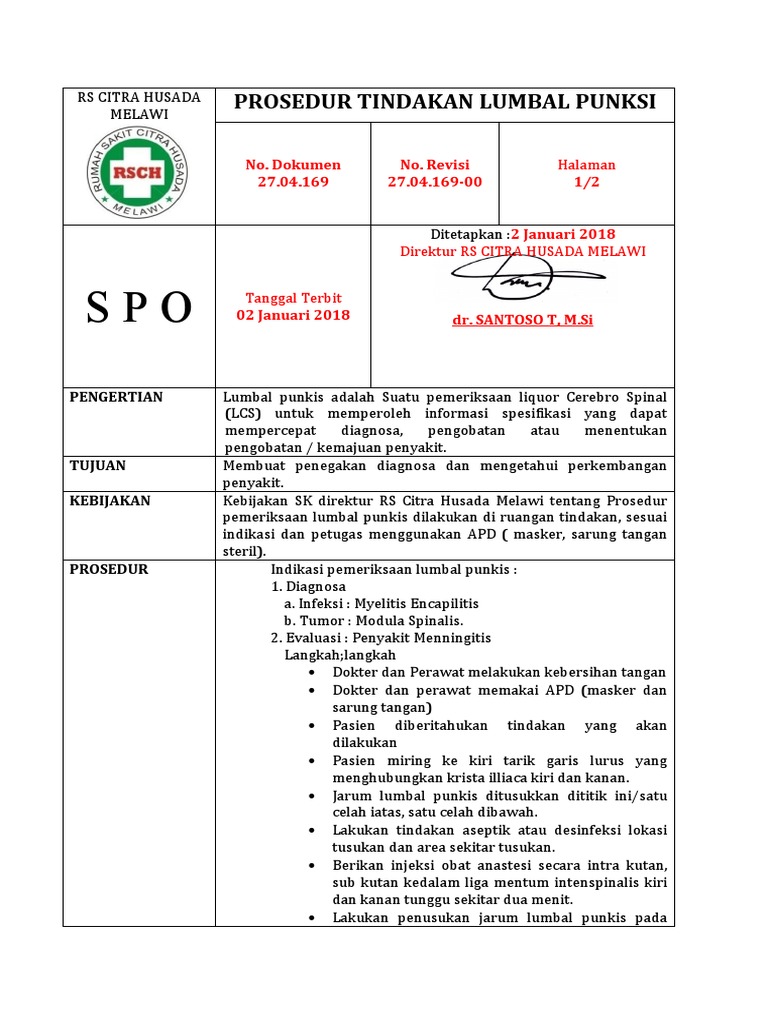 Spo Lumbal Punksi | PDF
