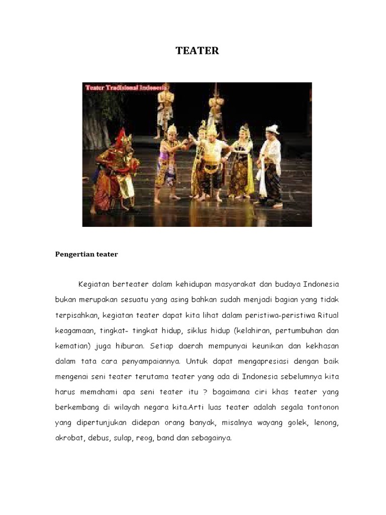 Makalah Seni Teater D I S U S U N Oleh | PDF