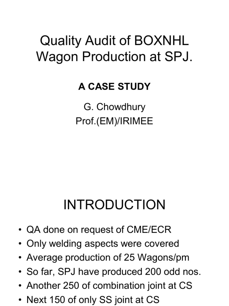 Quality Audit of BOXNHL Wagon Production at SPJ | PDF