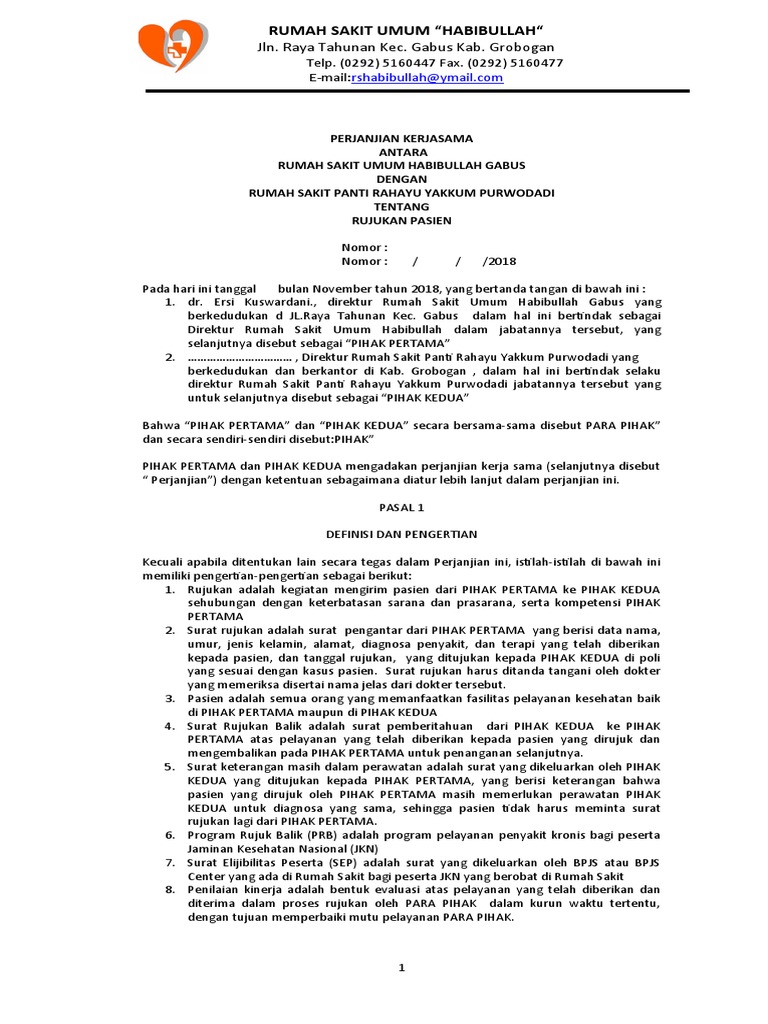Mou Rujukan Dgn Rumah Sakit Pdf