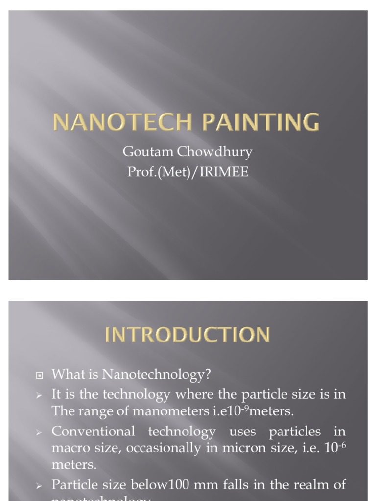 Nanotech Painting | Download Free PDF | Nanotechnology | Paint