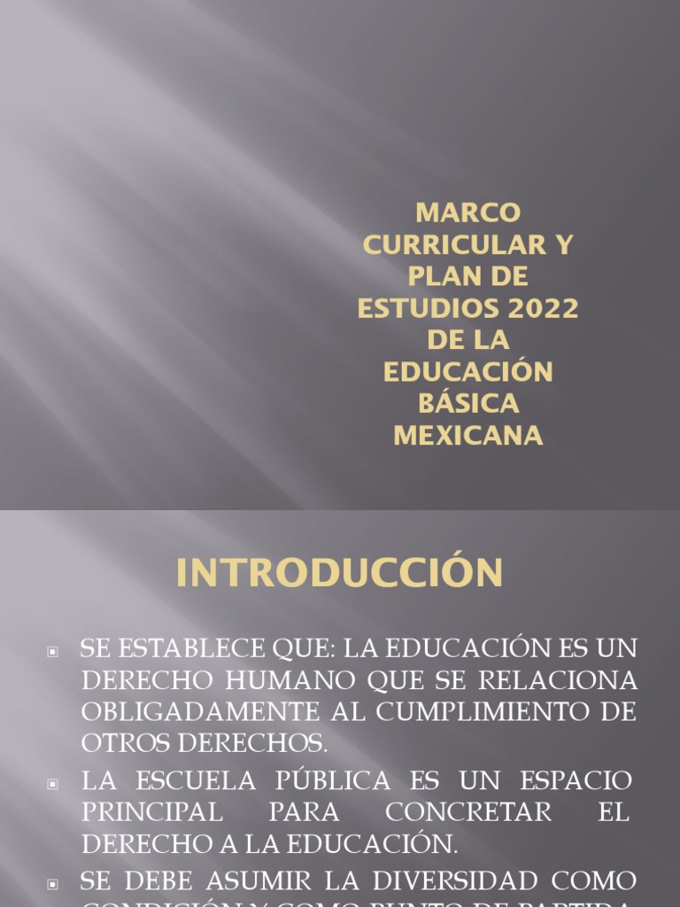 Marco Curricular y Plan de Estudios 2022 | PDF | Plan de estudios | Método de enseñanza