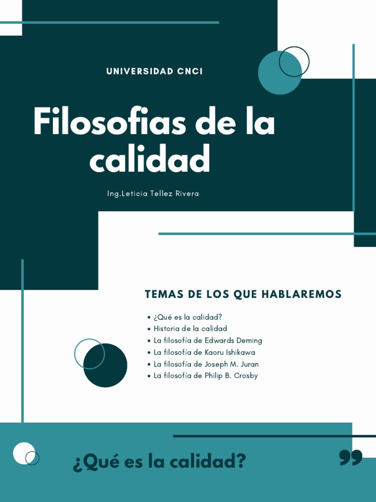 Presentación SEMANA 1 FILOSOFIA DE LA CALIDAD CANVA | PDF | Calidad (comercial) | Business