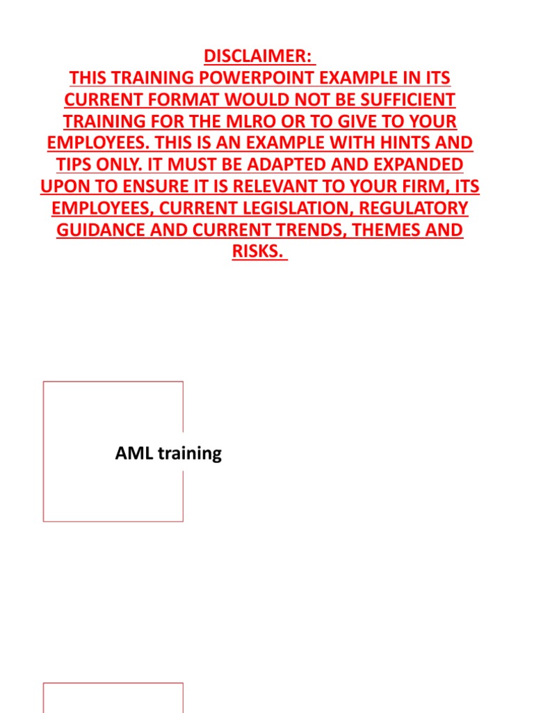 AML Training Factsheet PowerPoint Example 0621 | PDF | Money Laundering ...