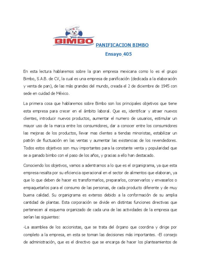BIMBO Ensayo | PDF | Auditoría | Business