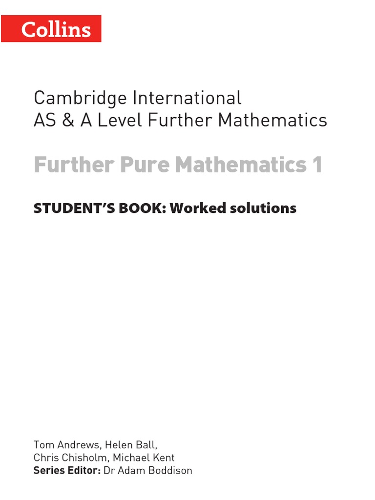 Collins - Cambridge - Further Pure Maths 1 - Worked Solutions | PDF ...