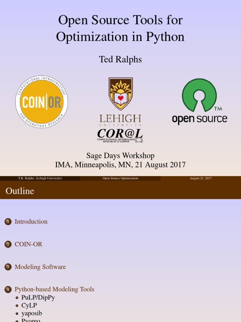 Python Modeling Pdf Mathematical Optimization Mathematics Of Computing 