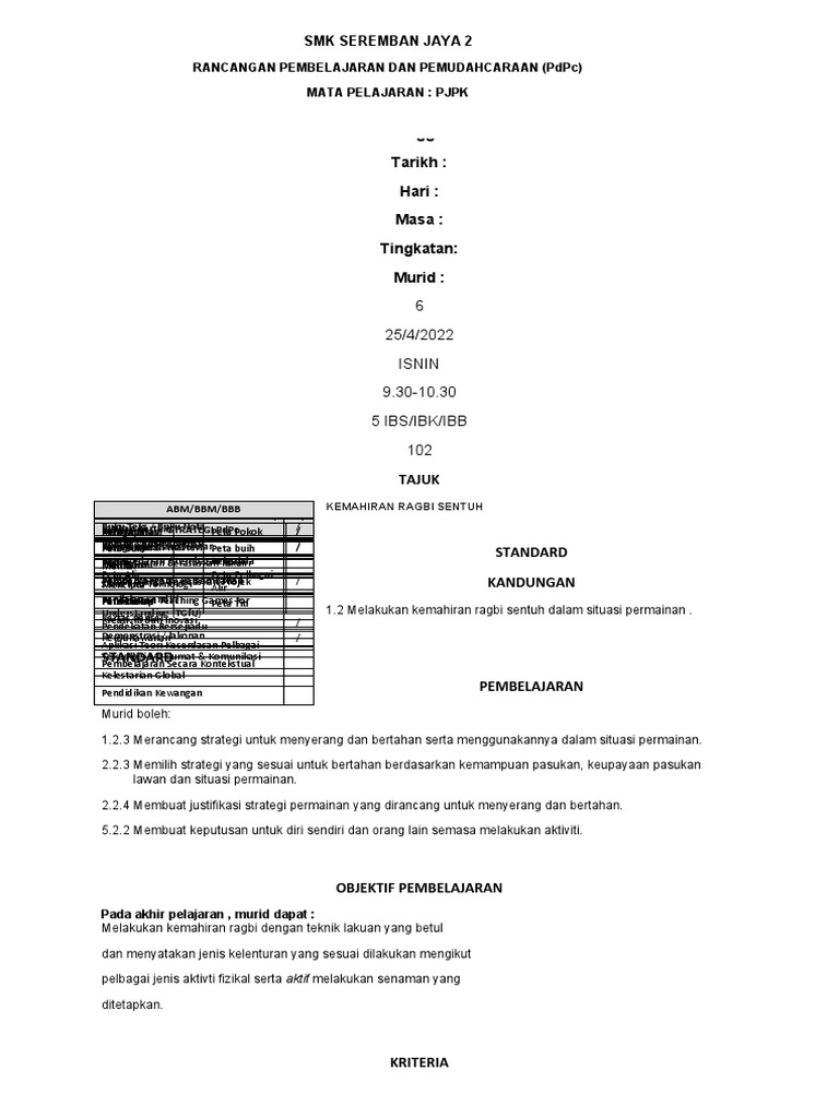 RPH PJ Ting 5 Isnin | PDF