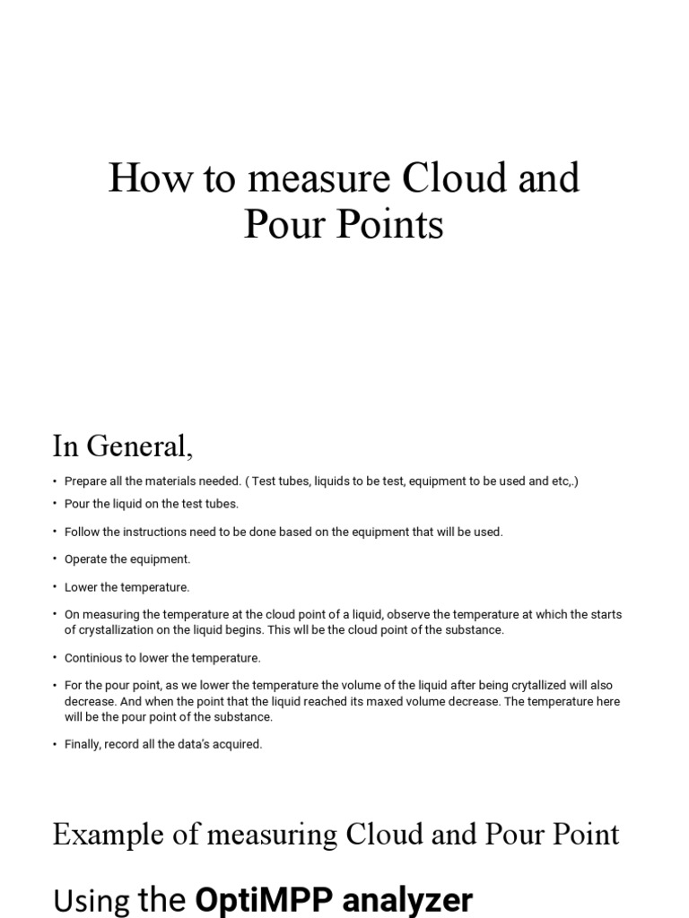 How To Measure Cloud and Pour Points | PDF