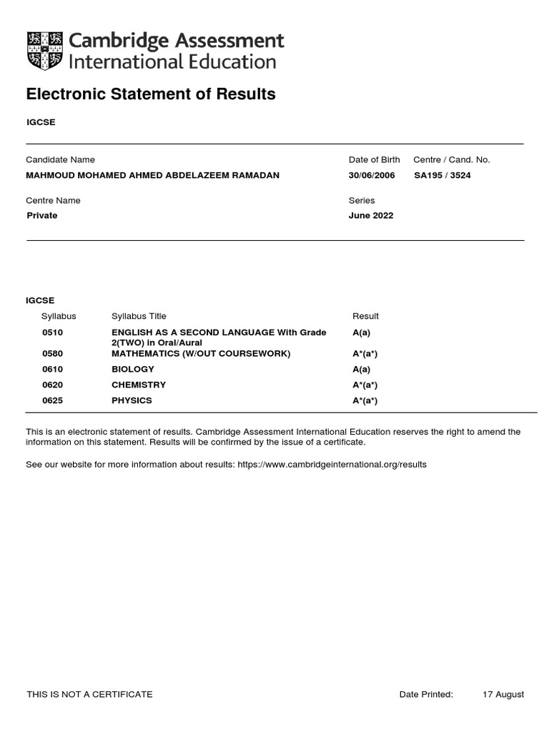 Electronic Statements of Results For June 2022 | Download Free PDF ...