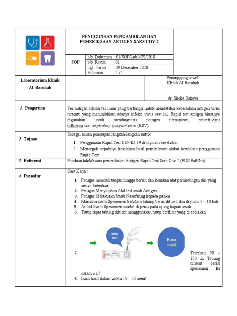 Sop Rapid Antigen | PDF