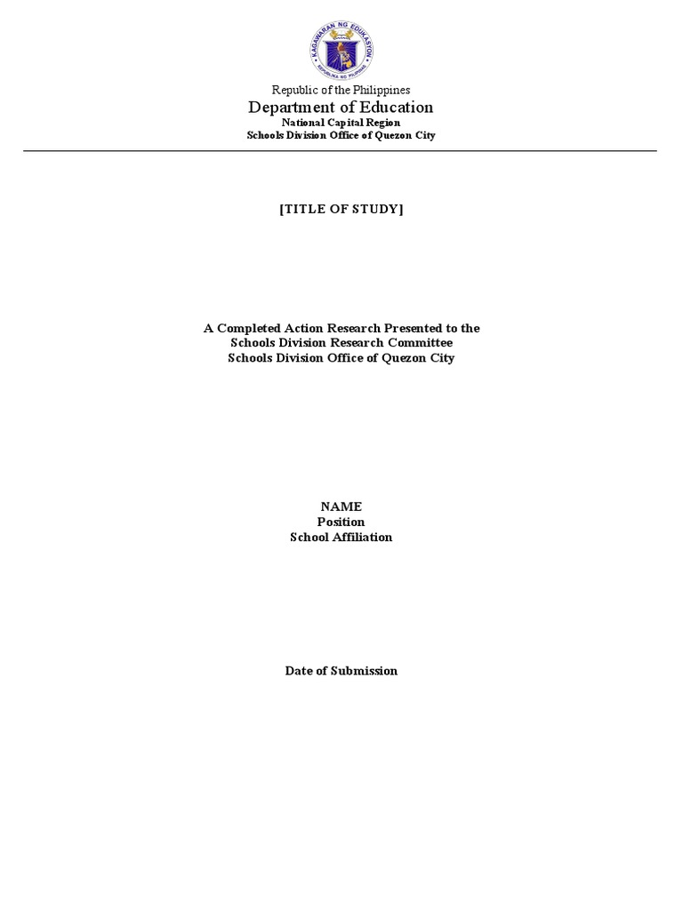 Completed ACTION Research Template | PDF | Scientific Method | Science