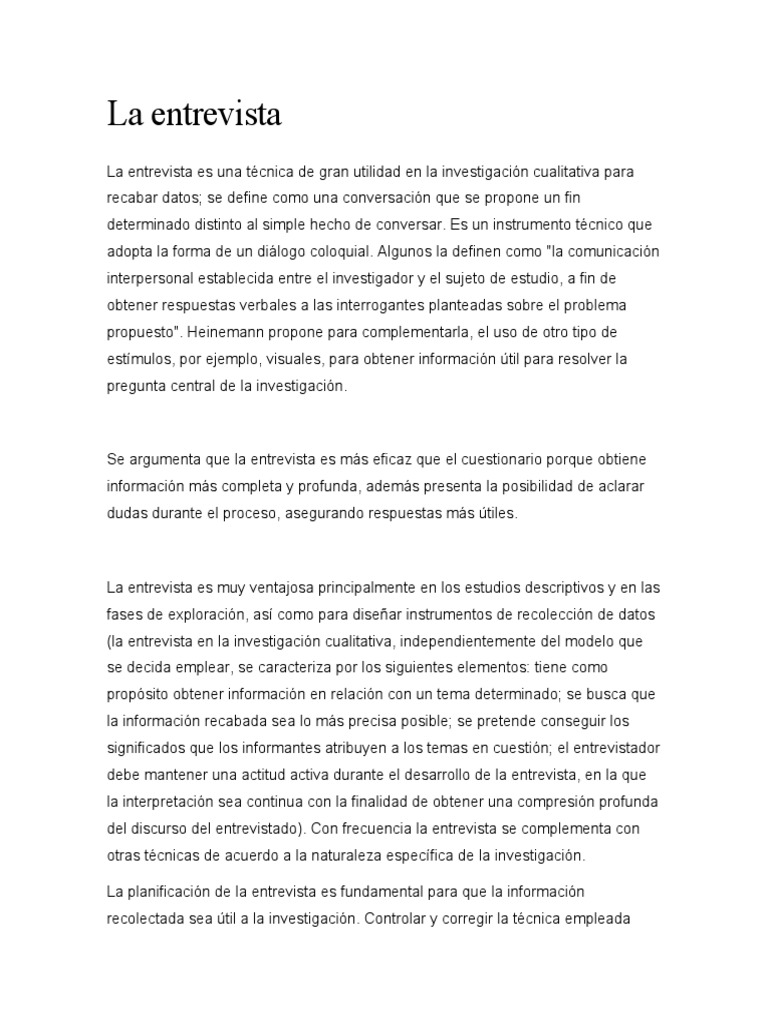 Guía Completa sobre Entrevistas en Investigación | PDF | Validez ...