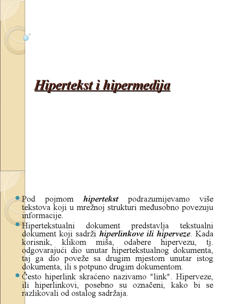 Hipertekst I Hipermedija | PDF