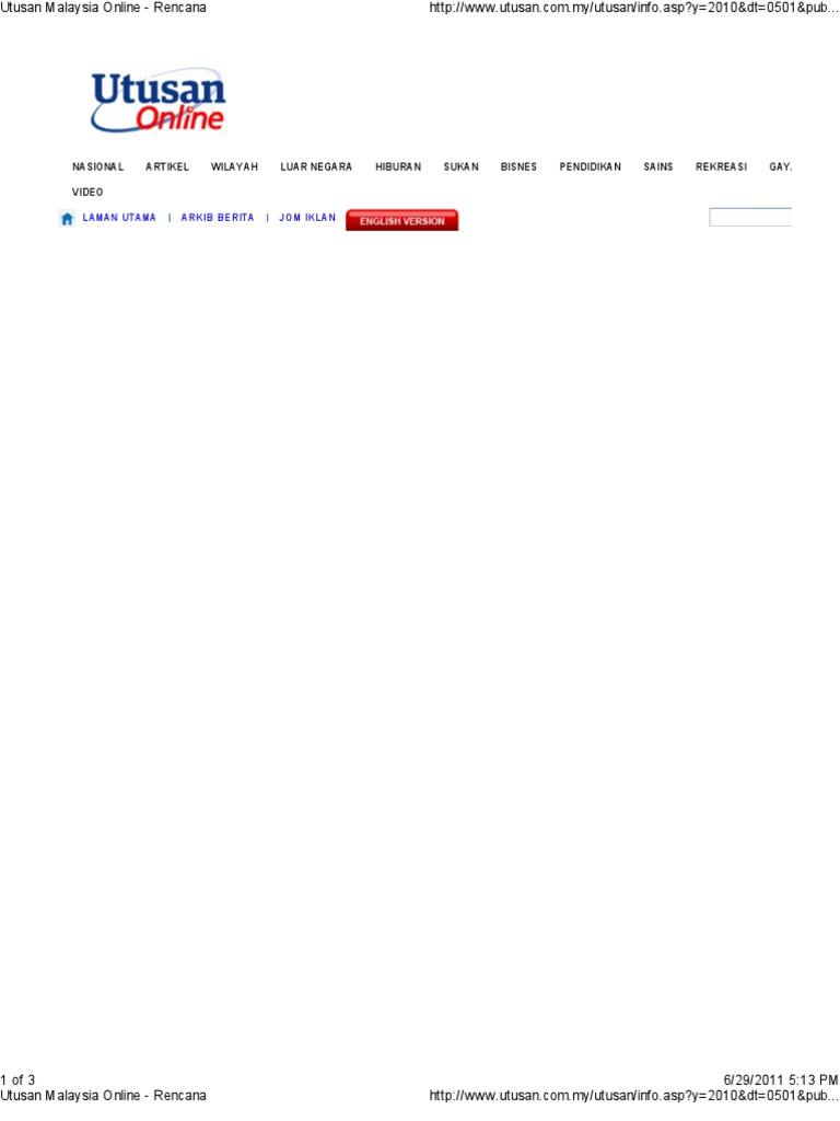 Utusan Malaysia Online - Rencana | PDF