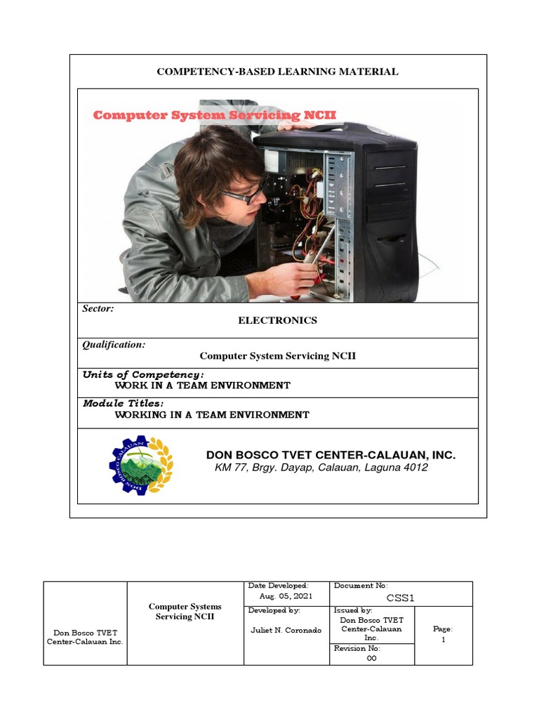 CBLM Work in A Team Environment | PDF | Career & Growth | Business