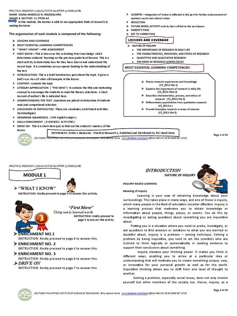 Practical Research Grade 11 | PDF | Inquiry Based Learning | Learning