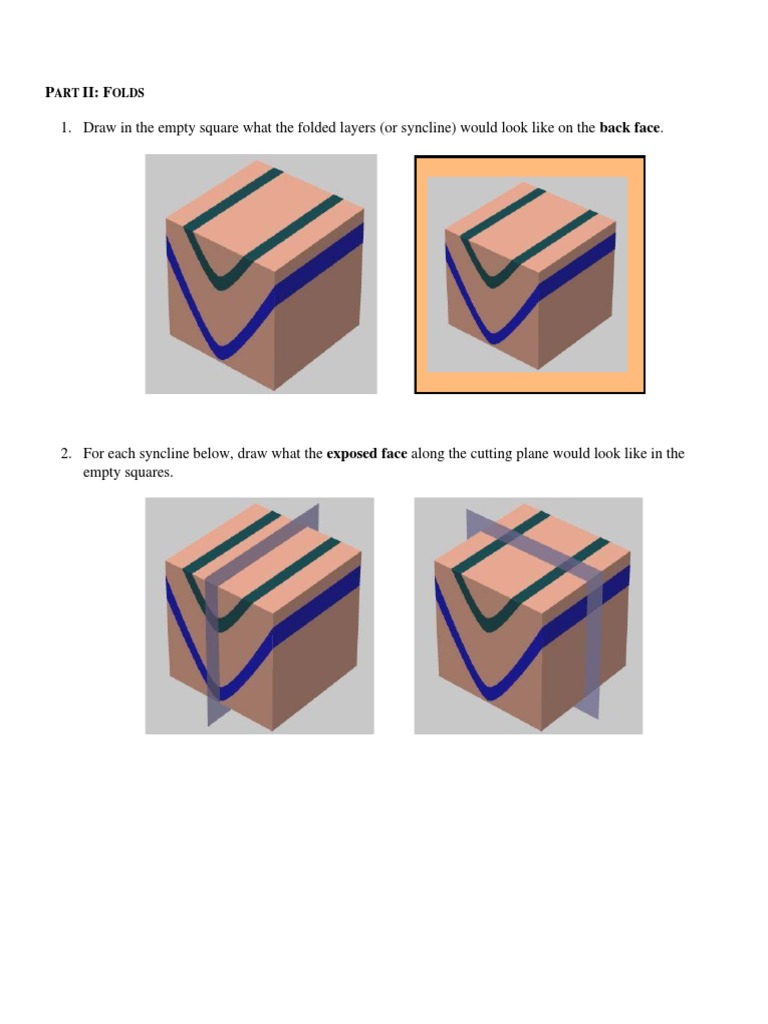 Draw in The Empty Square What The Folded Layers (Or Syncline) Would ...