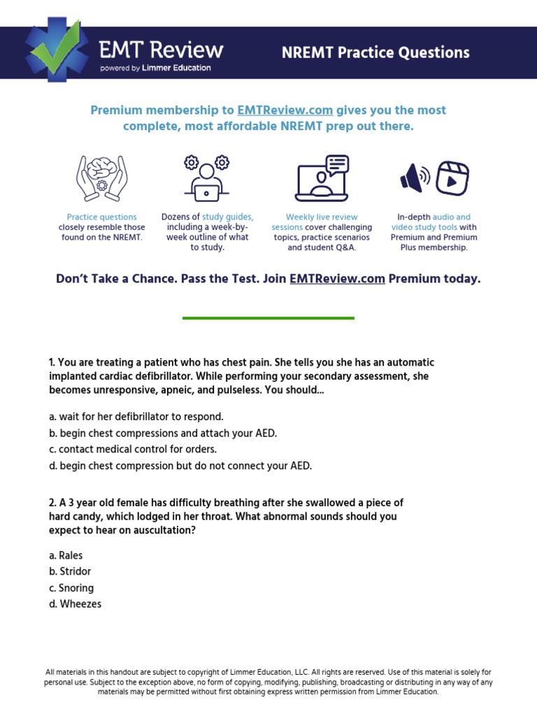 NREMT Practice Questions: Complete, Most Affordable NREMT Prep Out ...
