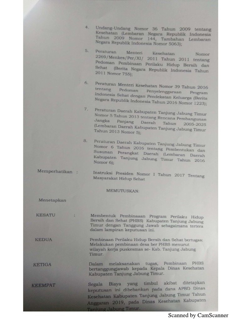 sk pelaksana phbs | PDF