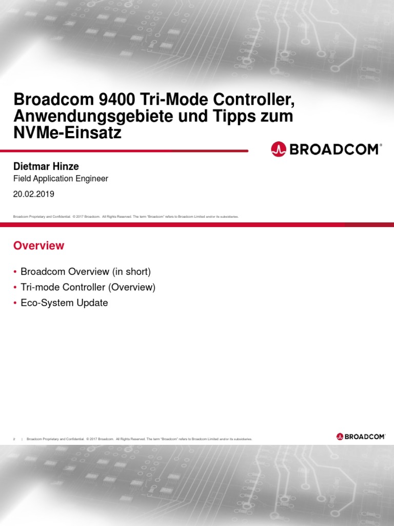 Broadcom 9400 Tri-Mode Controller TK Webinar | PDF | Solid State Drive ...