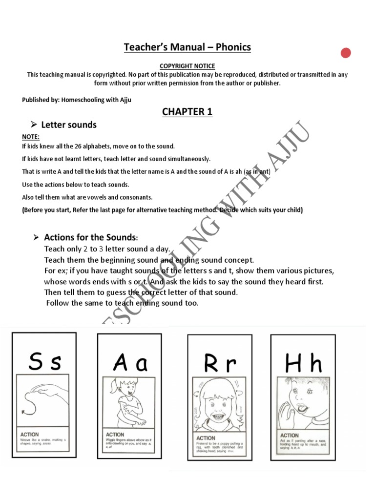 Teacher's Manual - Phonics: Letter Sounds | PDF | Consonant | Syllable