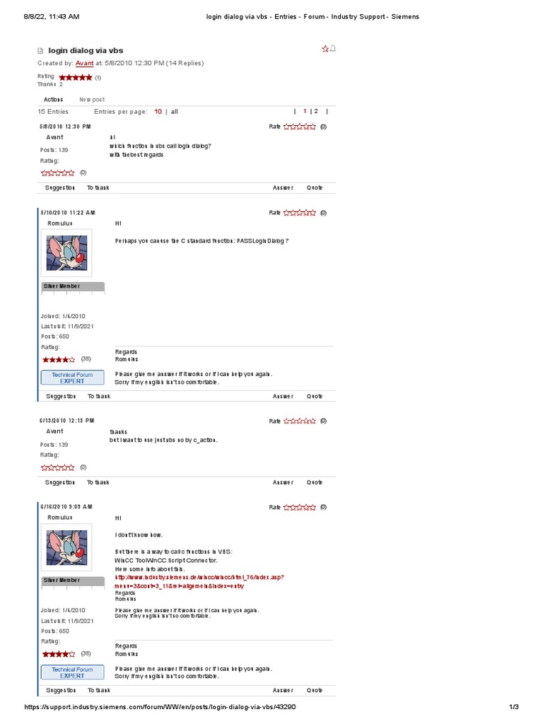 Login Dialog Via Vbs - Entries - Forum - Industry Support - Siemens | PDF | Information Age ...