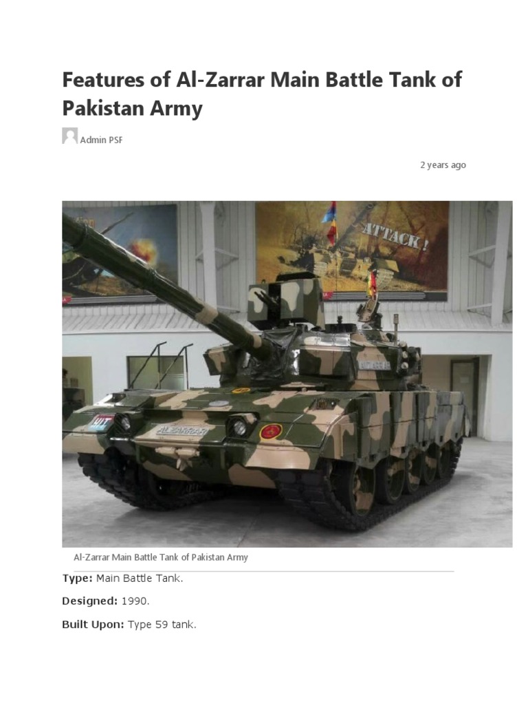 Pakistani Tanks Al-Zarar & VT-4 | PDF