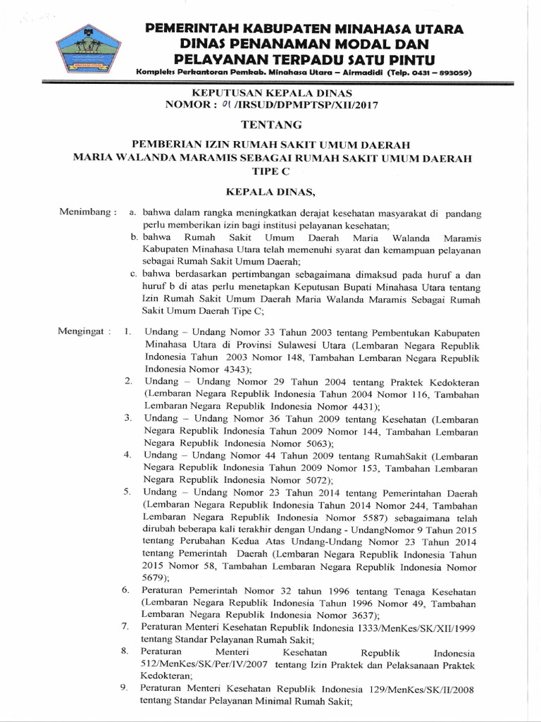 SK Tipe C RSUD MWM | PDF
