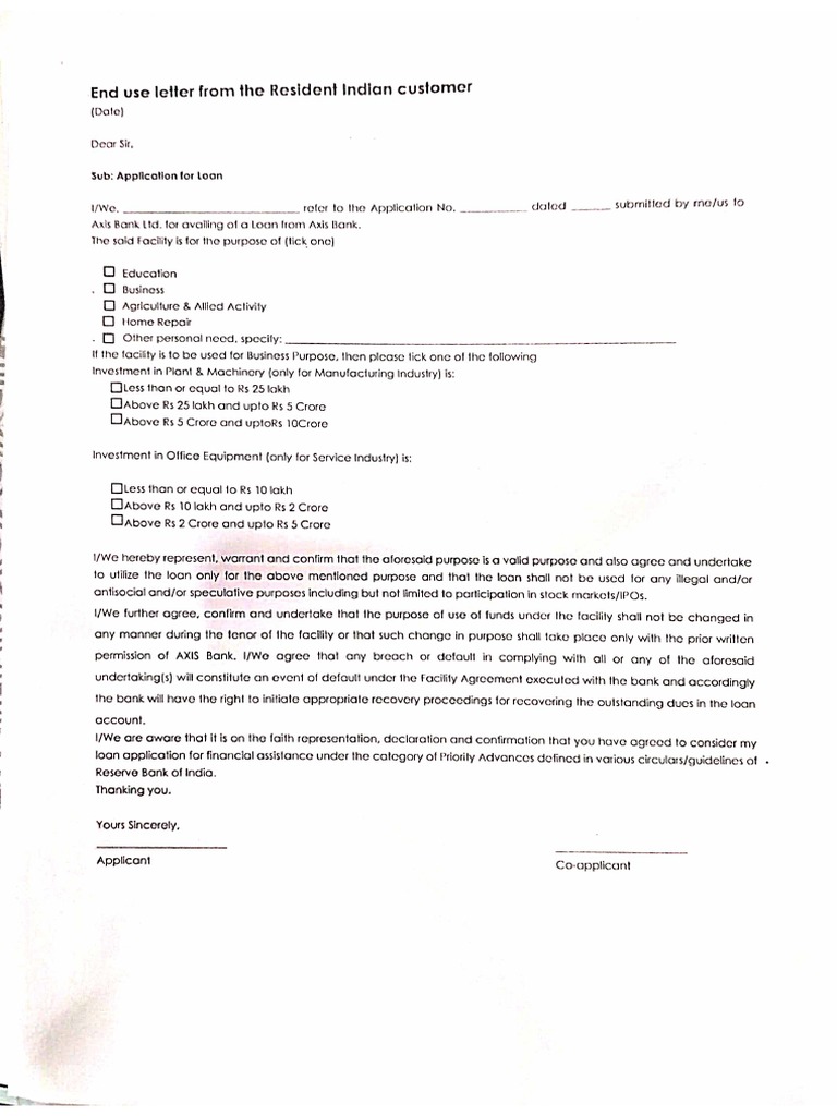 Axis Bank LAP Form Format | PDF