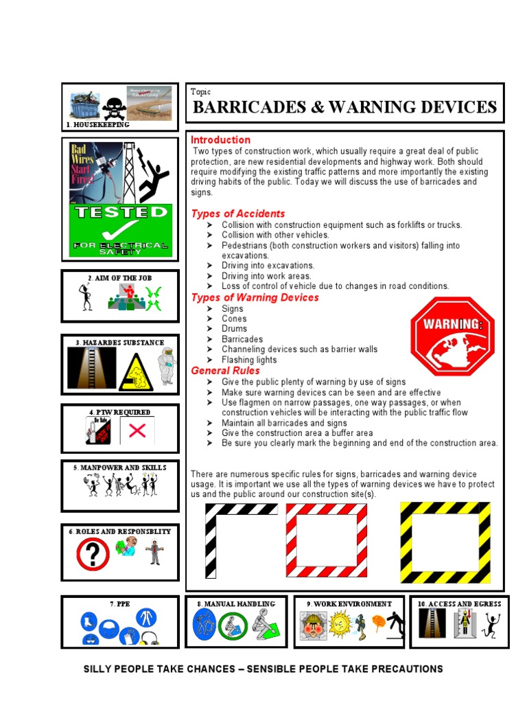 Barricades & Warning Devices | PDF | Traffic | Road Safety