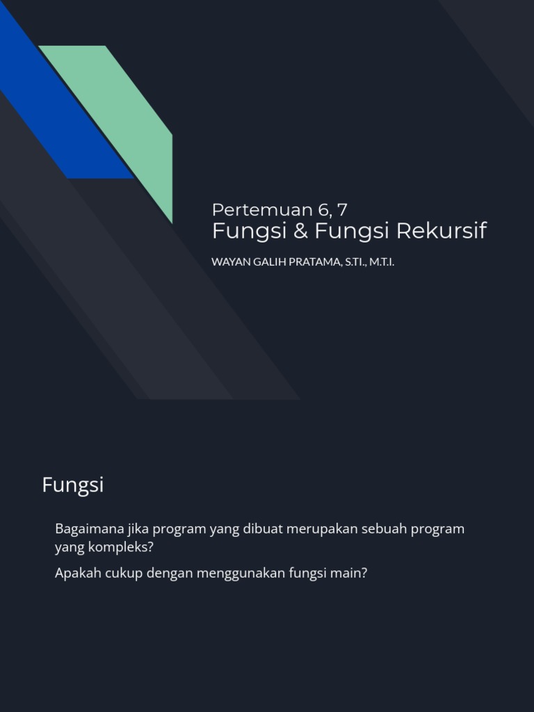 6,7 - Fungsi & Fungsi Rekursif | PDF
